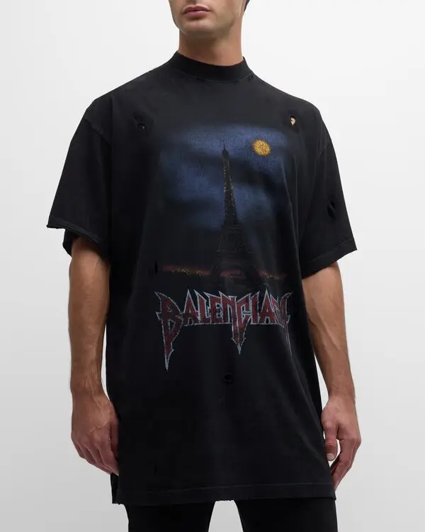 BALENCIAGA Paris Moon Upside Down Tshirt
